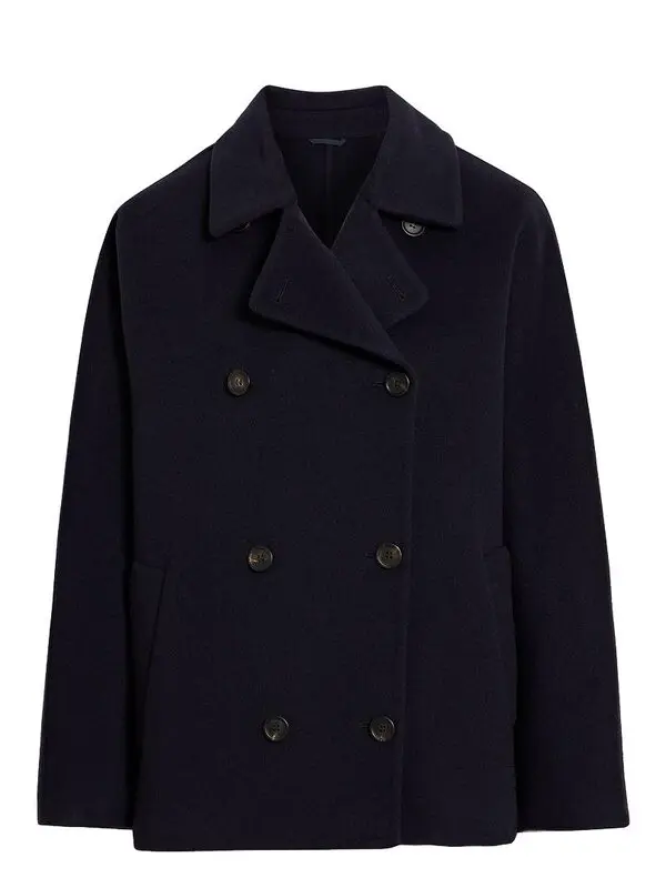 Brunello Cucinelli Double-breasted Wool And Cashmere-blend Felt Coat - Navy