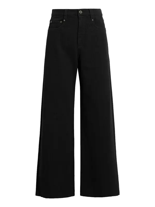 Brunello Cucinelli High-rise Wide-leg Jeans - Black