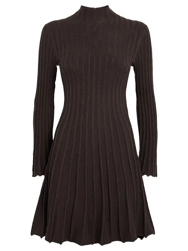 Maje Long-sleeve Mini Dress - Brown