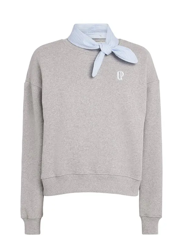 Claudie Pierlot Scarf-collar Logo Sweatshirt - Grey