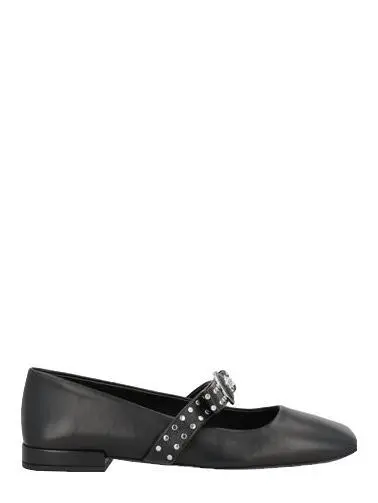 Versace Leather Ballet Flats - Black