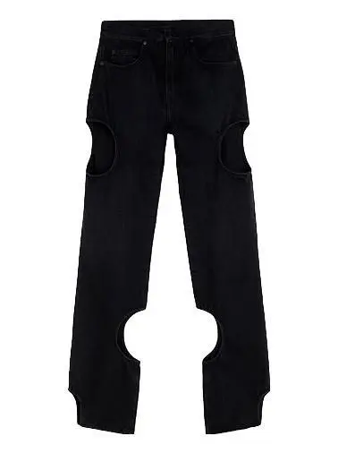 OFF-WHITE™ Straight-leg Jeans With Cutouts - Black