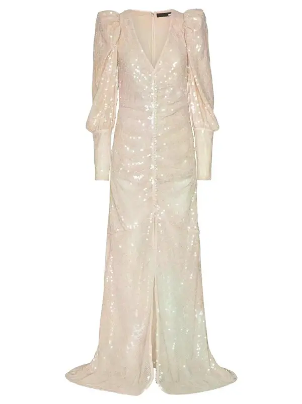 Remain Birger Christensen Sequin-embellished Puff-sleeve Maxi Dress - Pink