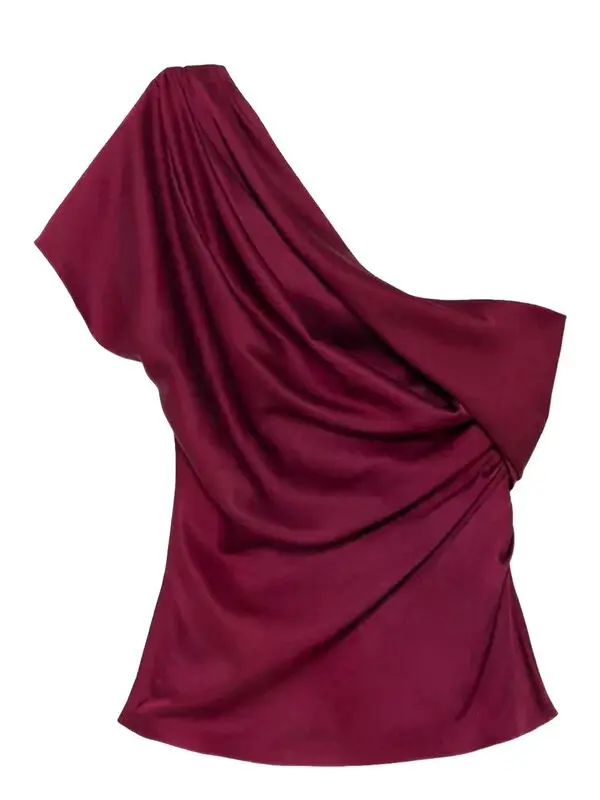 Simkhai Draped One-shoulder Blouse - Red
