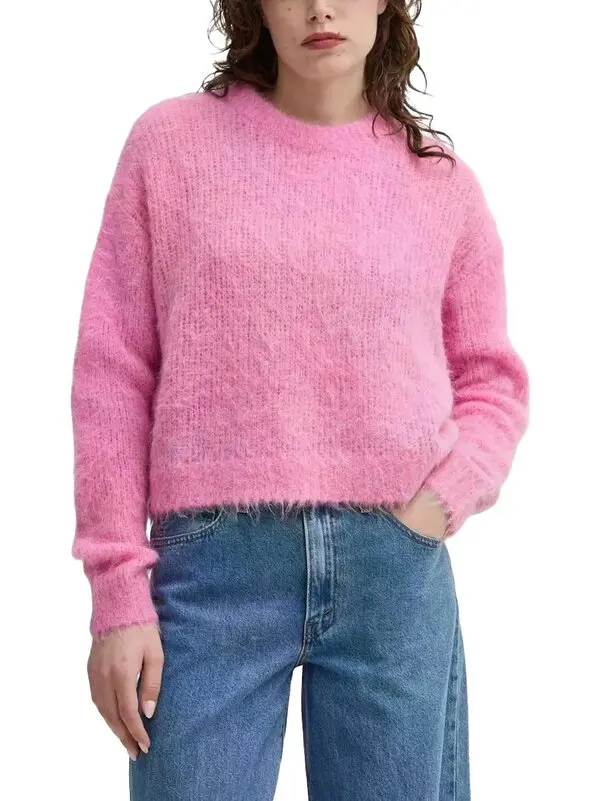 American Vintage Fluffy Crew-neck Jumper - Pink