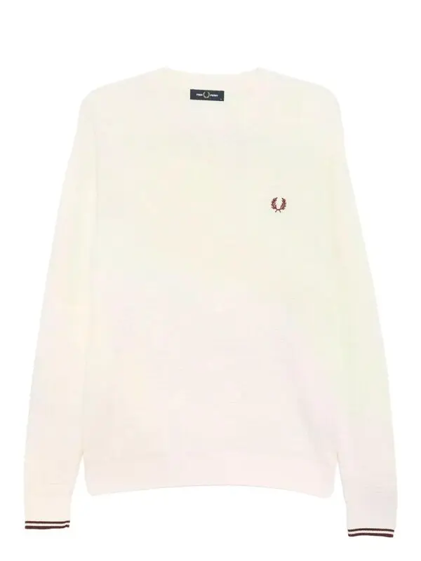 Fred Perry Embroidered-logo Jumper - Neutrals