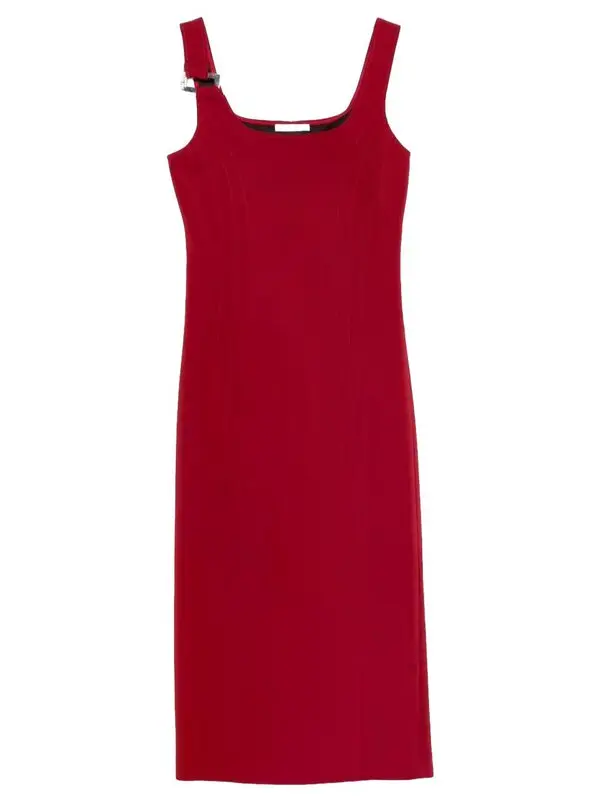 Patrizia Pepe Buckle-detail Fitted Dress - Red