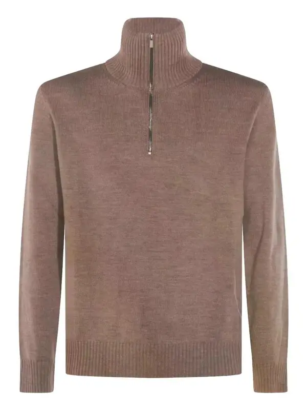 Altea Zip-fastening Virgin Wool Sweater - Neutrals