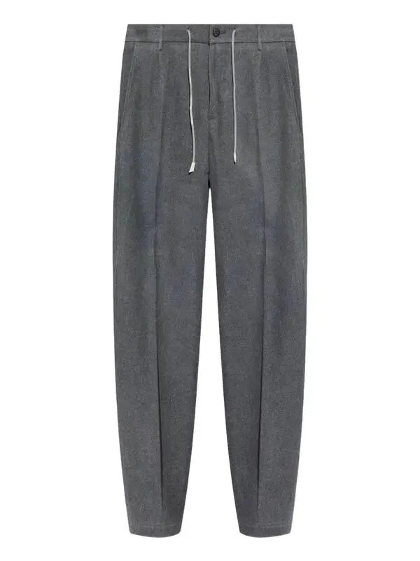 Eleventy Pleated Drawstring Trousers - Grey