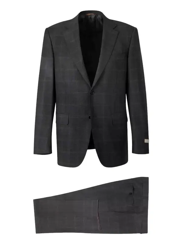 Canali Check-pattern Single-breasted Suit - Grey
