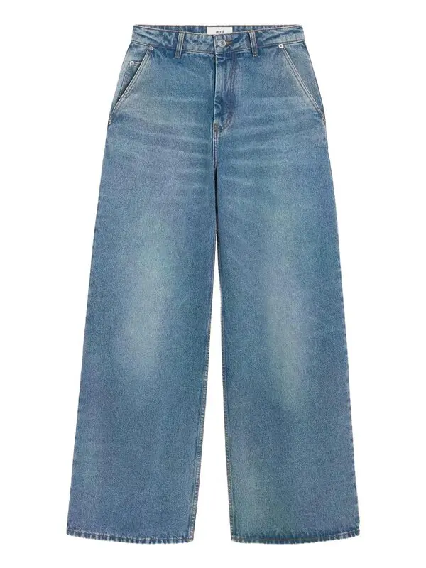 Ami Cotton Wide-leg Jeans - Blue