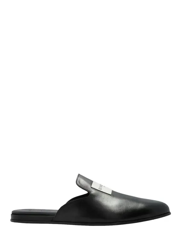 Givenchy Logo-patch Leather Mules - Black