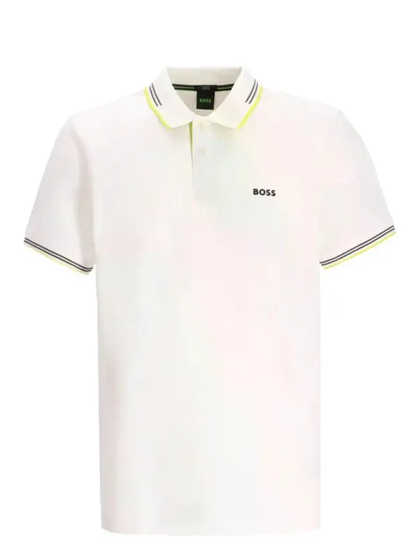 BOSS Tipped-collar Polo Shirt - White