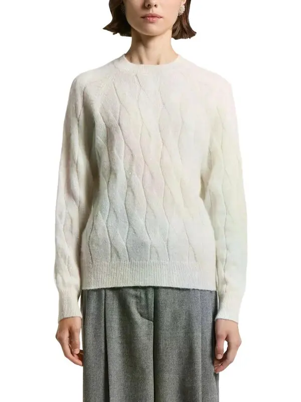 Peserico Cable-knit Round-neck Sweater - White