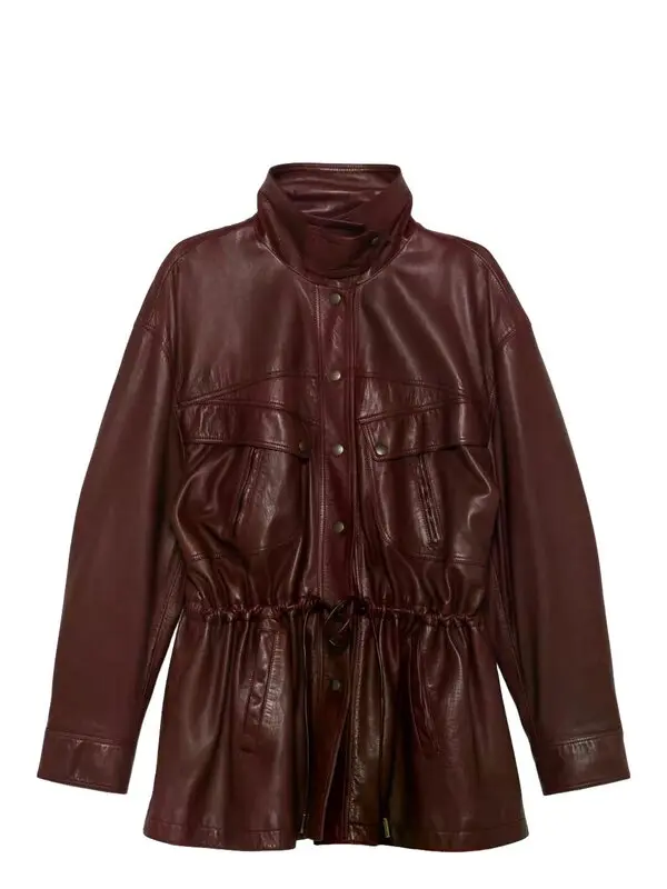 Chloé Leather Coat - Brown