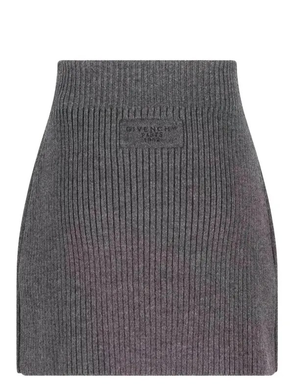 Givenchy Ribbed Knit Mini Skirt - Grey