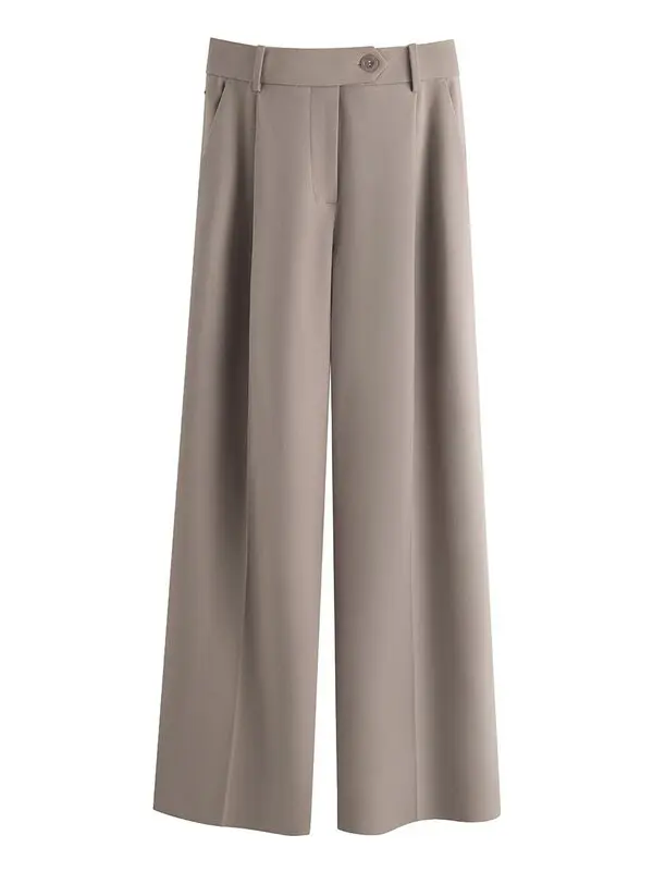Cuyana Wool Wide Leg Pant - Clay