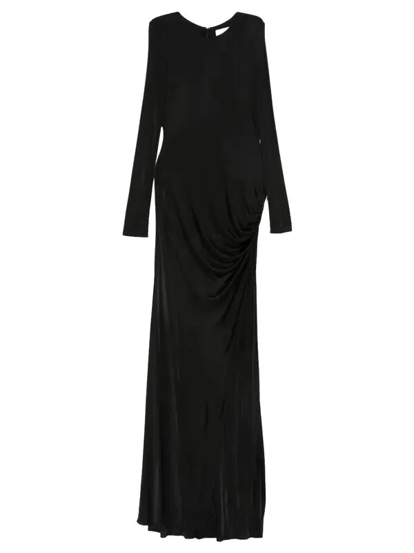 Giuseppe Di Morabito Long-sleeve Draped Gown - Black