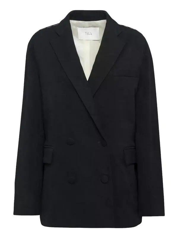 TELA Double-breasted Jacket - Black