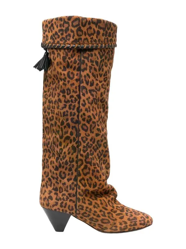 Isabel Marant 60mm Elita Leopard Print Boots - Neutrals