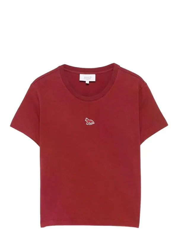 Maison Kitsuné Fox-embroidered Cotton T-shirt - Red