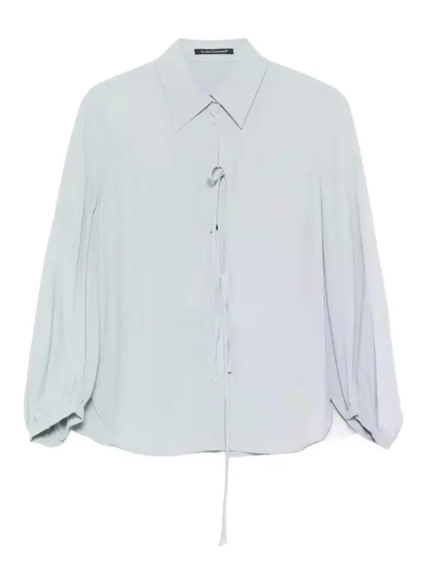 LUISA CERANO Tie-neck Balloon-sleeve Blouse - Blue