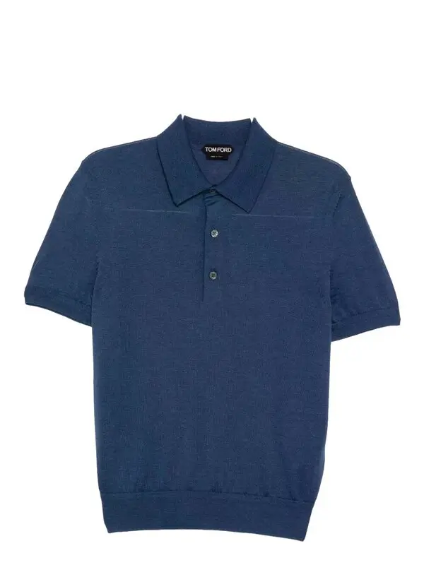 TOM FORD Knitted Polo Shirt - Blue