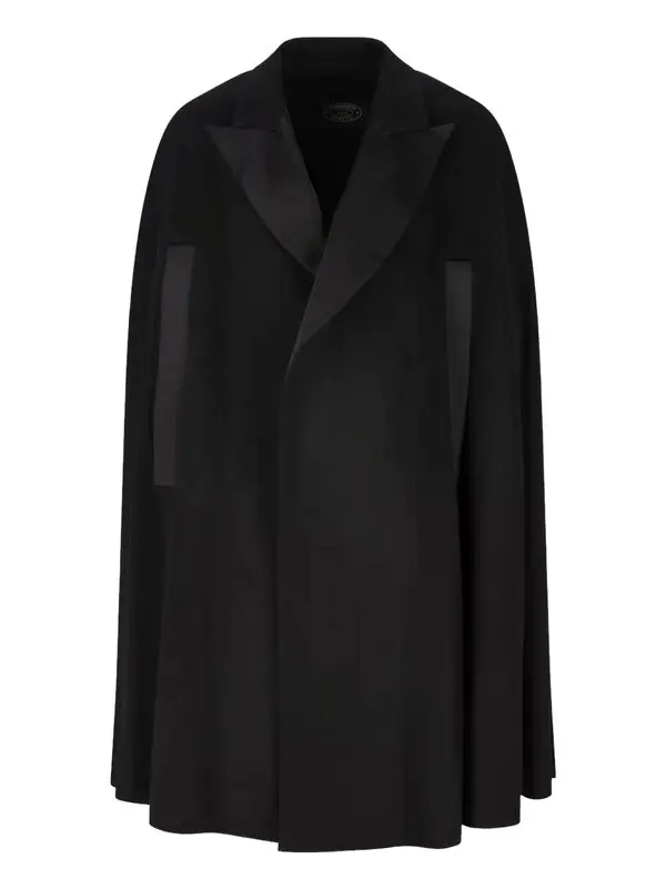 IL TABARRO Double-breasted Wool Cape - Black
