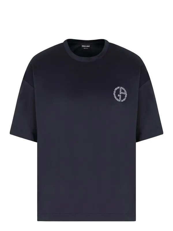Giorgio Armani Denim Collection Cotton-interlock T-shirt - Blue