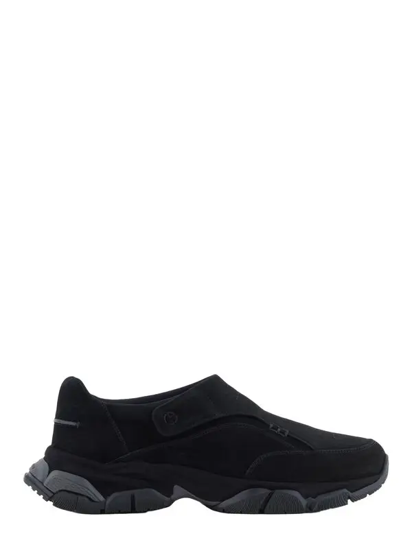 Giorgio Armani Suede Monkstrap Sneakers - Black