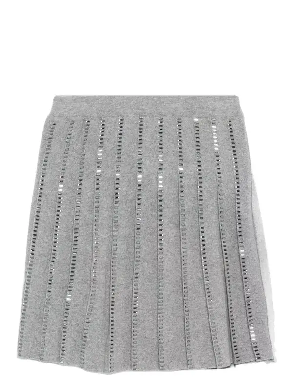 Ermanno Scervino Sequin-embellished Pleated Skirt - Grey