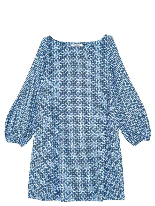 Malìparmi Geometric-print Puff-sleeve Dress - Blue