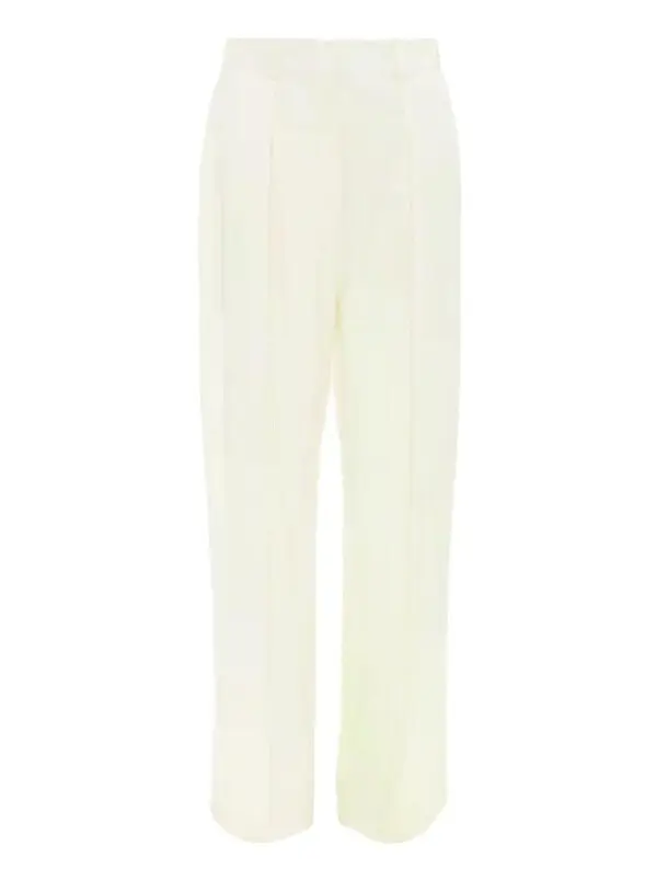 Victoria Beckham Pleated Wide-leg Trousers - Neutrals