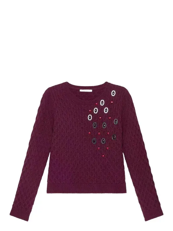 Malìparmi Embellished Cable-knit Sweater - Red