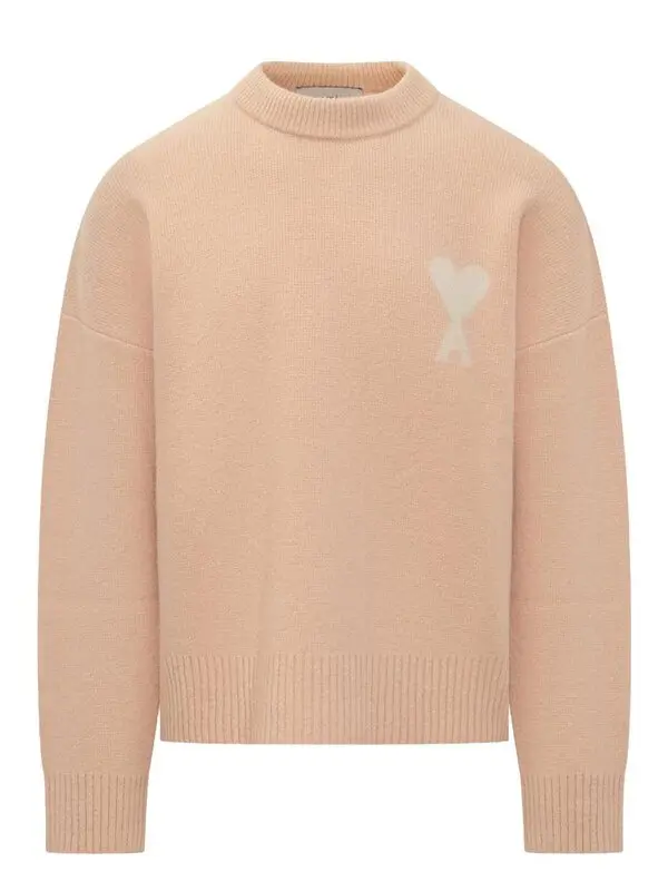 Ami Sweater With Logo - Pink