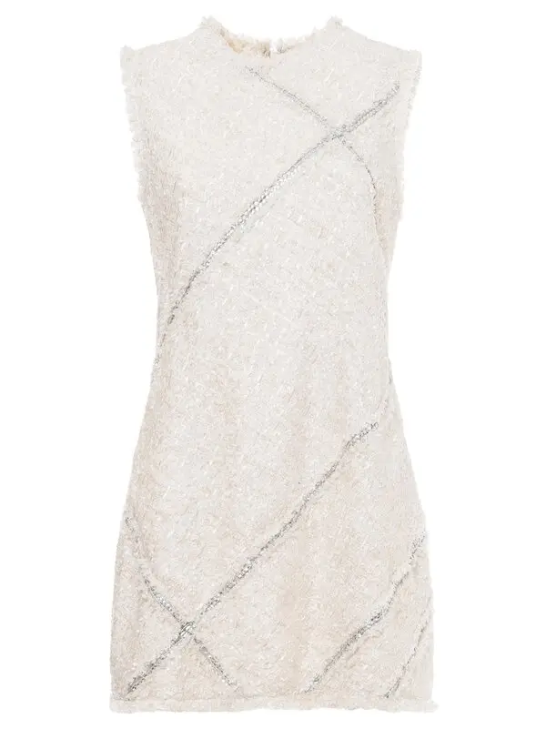 DES_PHEMMES Tweed Mini Dress - Ivory