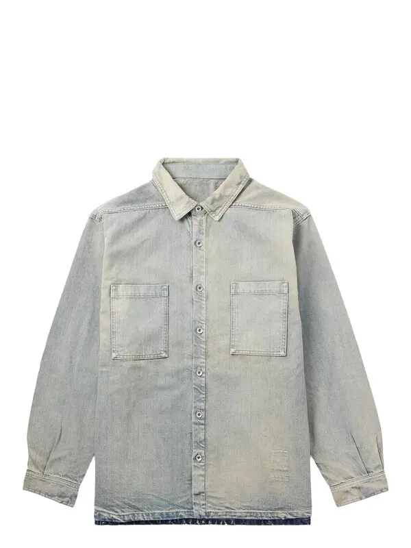 Rick Owens Denim Jumbo Overshirt - Gray