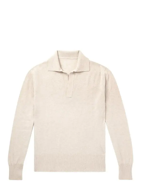 STOFFA Cashmere Polo Shirt - Neutrals