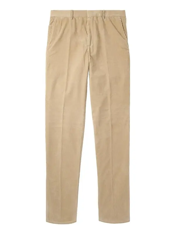 Loro Piana Jarno Hamptons Straight-leg Cotton-corduroy Trousers - Neutrals