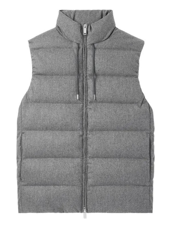 SLOWEAR Incotex Montedoro Slim-fit Quilted Wool And Cashmere-blend Down Gilet - Gray
