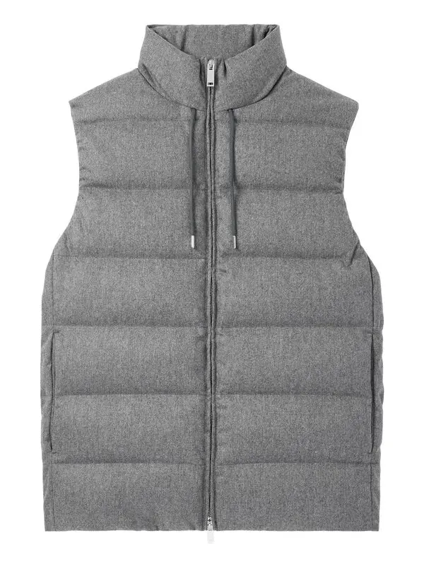 SLOWEAR Incotex Montedoro Slim-fit Quilted Wool And Cashmere-blend Down Gilet - Gray