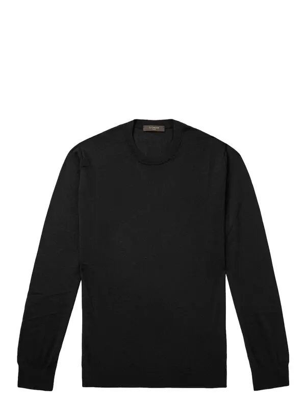 SLOWEAR Incotex Zanone Cashmere And Silk-blend Sweater - Black