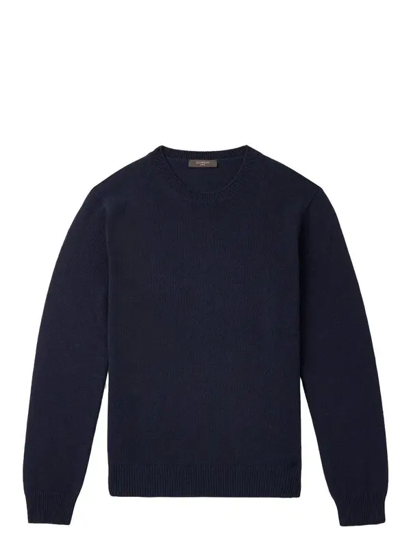 SLOWEAR Incotex Wool And Cashmere-blend Sweater - Blue