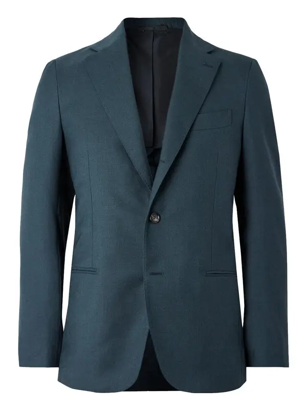 DE PETRILLO Napoli Wool And Silk-blend Twill Suit Jacket - Blue
