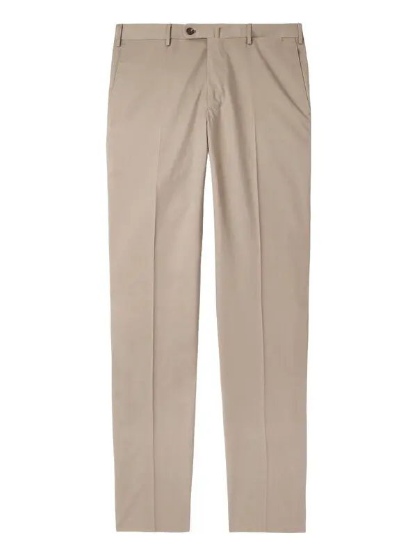 SLOWEAR Incotex Slim-fit Cotton And Cashmere-blend Trousers - Brown