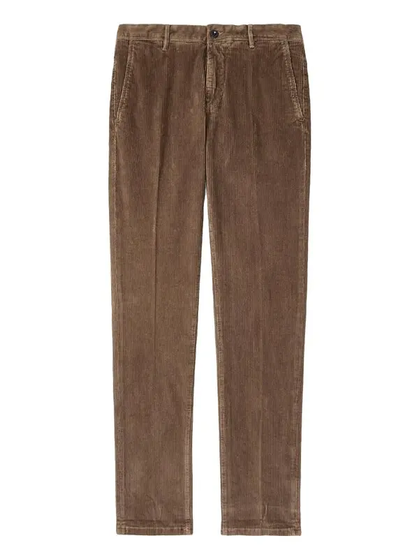 SLOWEAR Incotex Slim-fit Cotton-blend Corduroy Trousers - Brown