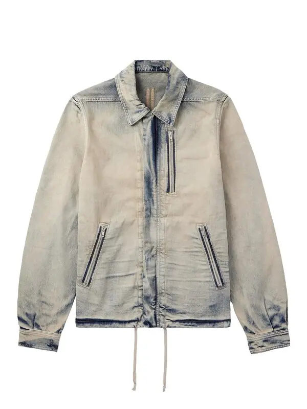 Rick Owens Faded Denim Jacket - Gray