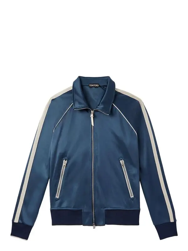 TOM FORD Striped Tech-jersey Track Jacket - Blue