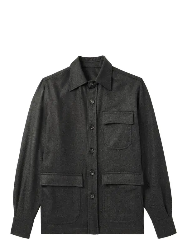 DE PETRILLO Wool And Cashmere-blend Overshirt - Green