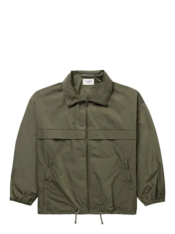Saint Laurent Logo-print Shell Blouson Jacket - Green